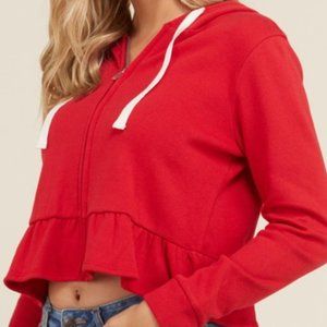 Heart & Hips | Jackets & Coats | Red Ruffle Jacket | Poshmark